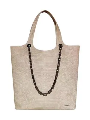 John Richmond Crocodile-effect Tote Bag - Neutrals