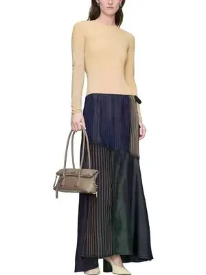 MAISON MARGIELA Patchwork Maxi Skirt - Blue