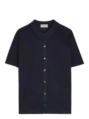 John Smedley Folke Short-sleeve Polo Shirt - Blue
