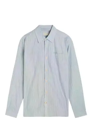 Oliver Peoples Striped-print Chest-pocket Shirt - Blue