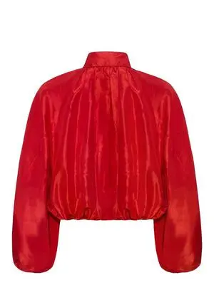 Adam Lippes Simone Silk Jacket - Red