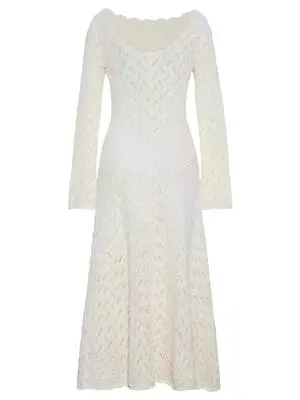 Cara Cara Pointelle-knit Scalloped Dress - Neutrals