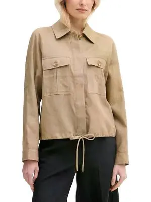 MOS MOSH Embroidered Drawstring Hem Shirt - Neutrals