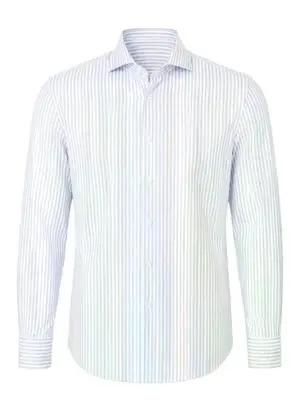 TRAIANO MILANO Vertical-stripe Long-sleeve Shirt - Blue