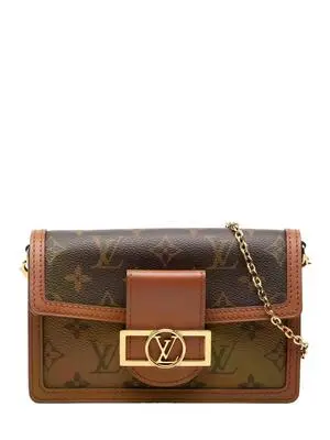 LOUIS VUITTON Monogram Reverse Dauphine Wallet On Chain Crossbody Bag - Brown