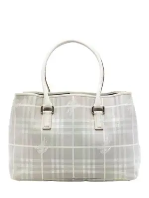 Burberry Haymarket Check Canvas Tote Bag - Grey