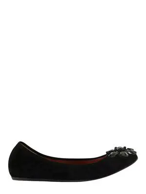 LANVIN Embroidered Ballet Flats - Black