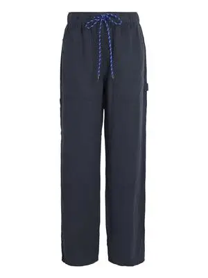 Rag & Bone Linen Atlas Wide-leg Trousers - Navy