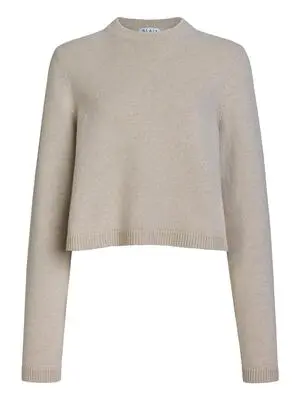 Alaïa Cashmere-blend Cropped Sweater - Beige