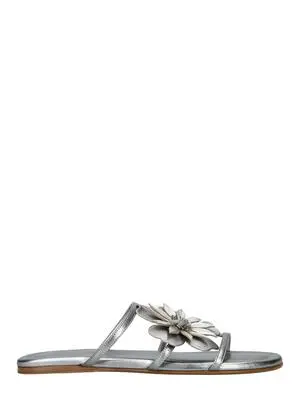 Zimmermann Metallic Leather Belara Slides - Silver