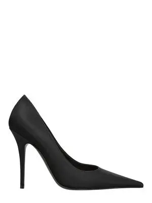 Amina Muaddi Satin Barbara Pumps - Black