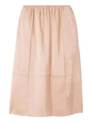 Carven Embellished Silk Midi Skirt - Nude