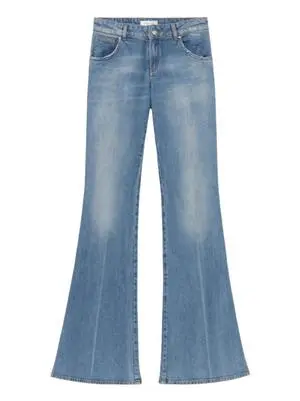 Blumarine Flared Cotton Jeans - Blue