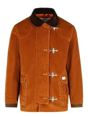 FAY Toggle Fastening Corduroy Jacket - Brown