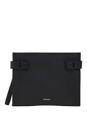 SALVATORE FERRAGAMO Salvatore Ferragamo Gancio Buckle Strap Wristlet Bag