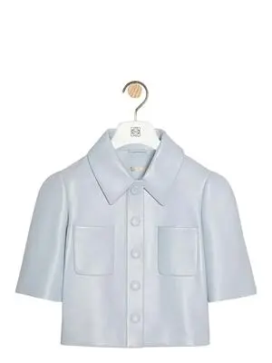 Loewe Nappa Lambskin Cropped Shirt Jacket - Blue