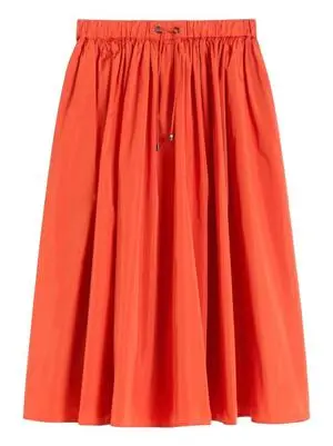 Max Mara Elastic Waist Midi Skirt - Coral