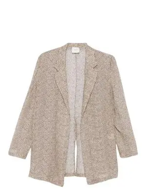 ALYSI Printed Long Sleeve Jacket - Beige