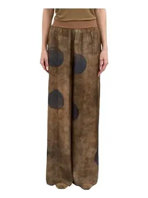 UMA WANG Uma Wang Viscose And Cupro Wide Leg Pants With Polka Dot Print
