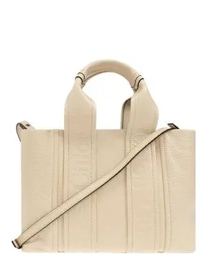 Chloé Patterned Leather Shoulder Bag - Nude
