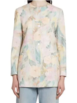 MARELLA Marella Long Sleeve Floral Print Casual Jacket