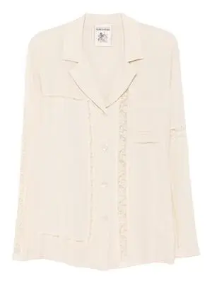SEMICOUTURE Aida Lace-trimmed Shirt - White
