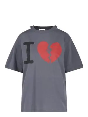 MAGLIANO Short Sleeve Broken Heart Print T-shirt - Gray