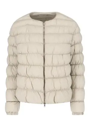 Herno Zip-up Crewneck Jacket - Nude