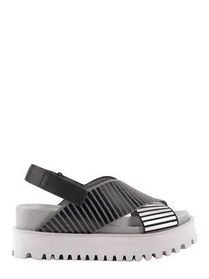 United Nude Rico X Strappy Flatform Sandals - Grey/black/silver