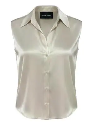 Black Label Satin Finish Blouse - Neutrals