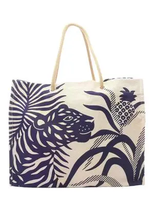 Hermès Hermès 2010s "Tigre À L'Ananas" Beach Bag Neutrals