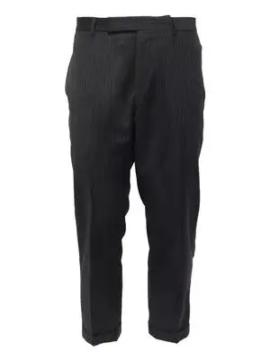 TOM FORD Pinstriped Cropped Trousers - Black