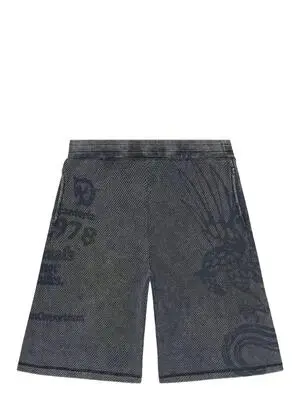 DIESEL® All-over Graphic Print Shorts - Grey