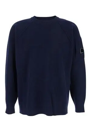 C.P. COMPANY C.P. COMPANY Wool Blend Crew Neck Sweater With Compass Logo Multicolor