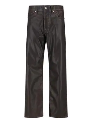 SUNFLOWER Logo Patch Straight Leg Trousers - Vintage Brown