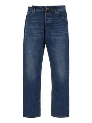 PT TORINO Logo-patch Straight-leg Jeans - Blue