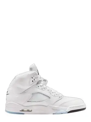 Nike Air Jordan 5 Retro High-top Sneakers - White And Metallic Silver