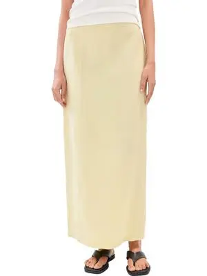 LE BOP Vanessa Linen Maxi Skirt - Honeydew