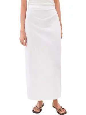LE BOP Vanessa Linen Maxi Skirt - White