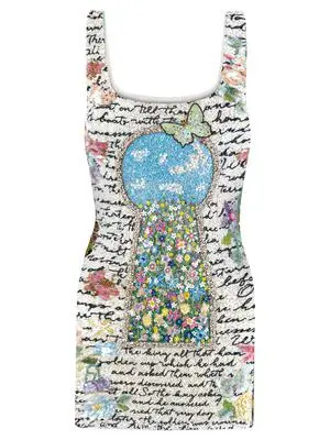 LA FUORI Aurete Enchanted Garden Embroidered Mini Dress - Multi