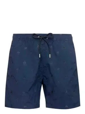 BOSS Embroidered Swim Shorts - Blue