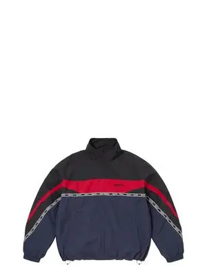 Supreme Logo Taping Track Jacket - Black/navy