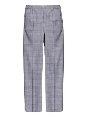 Versace Wool Plaid Trousers - Grey