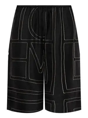 TOTÊME TOTEME Silk Printed Relaxed Fit Knee Length Shorts