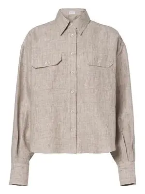 Brunello Cucinelli Linen Shirt Grey