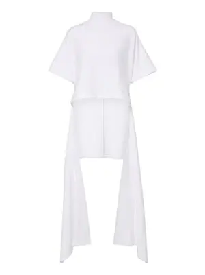 Alaïa Asymmetrical Cotton-blend Jersey T-shirt - White