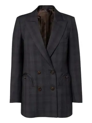 BLAZÉ MILANO Everyday Checked Virgin Wool Blazer - Grey