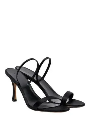 THE ROW Ella Satin Slingback Sandals - Black