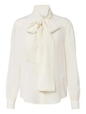 SAINT LAURENT Saint Laurent Tie-Neck Silk Blouse