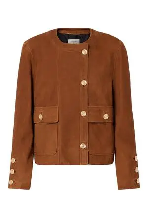 Saint Laurent Suede Jacket - Brown